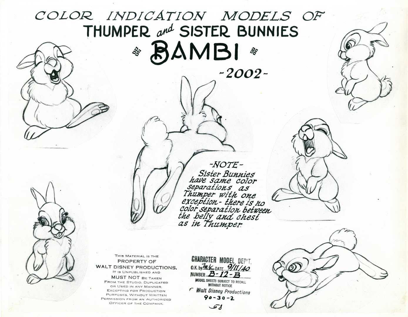 Bambi Model Sheets Traditional Animation