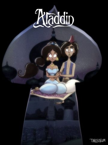 Disney Classics Reimagined In Tim Burton’s Style | Traditional Animation